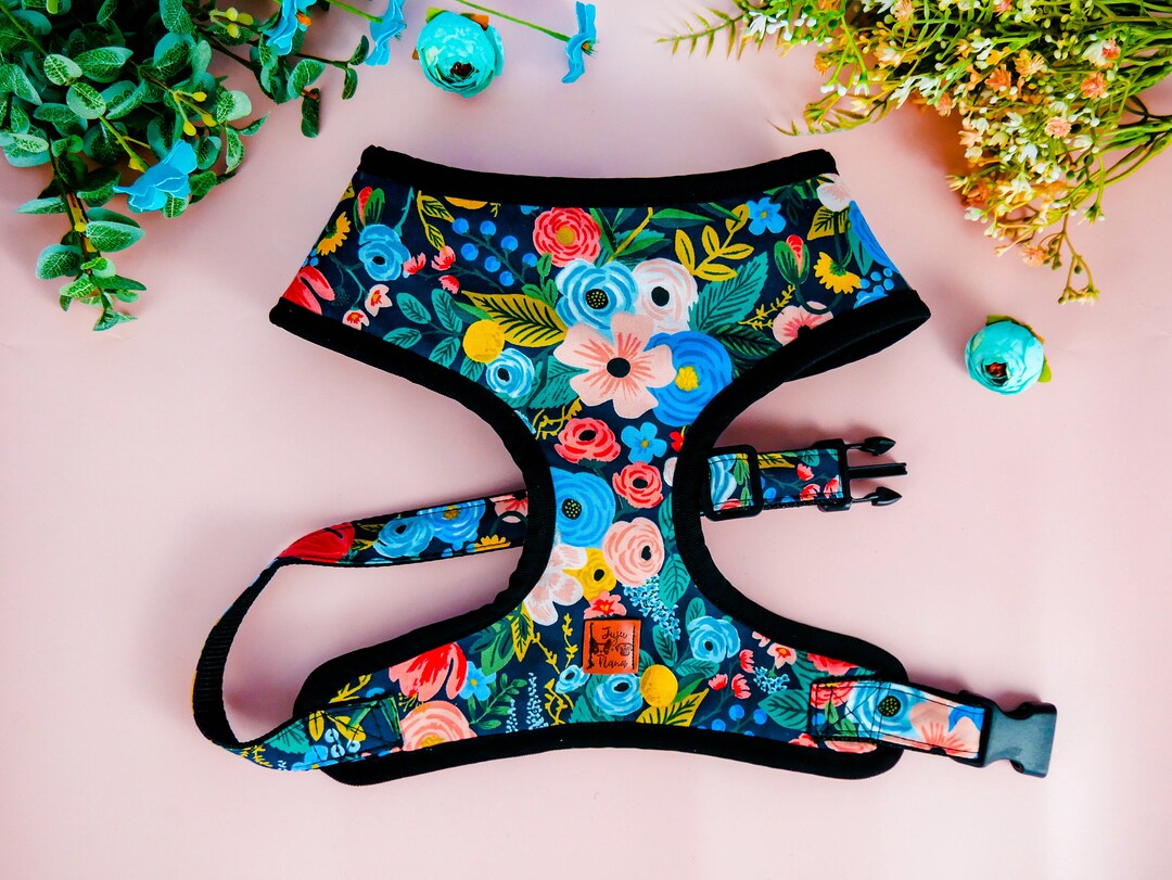Floral Dog Harness/ Girl Dog Harness Vest/ Custom Flower Dog Harness ...
