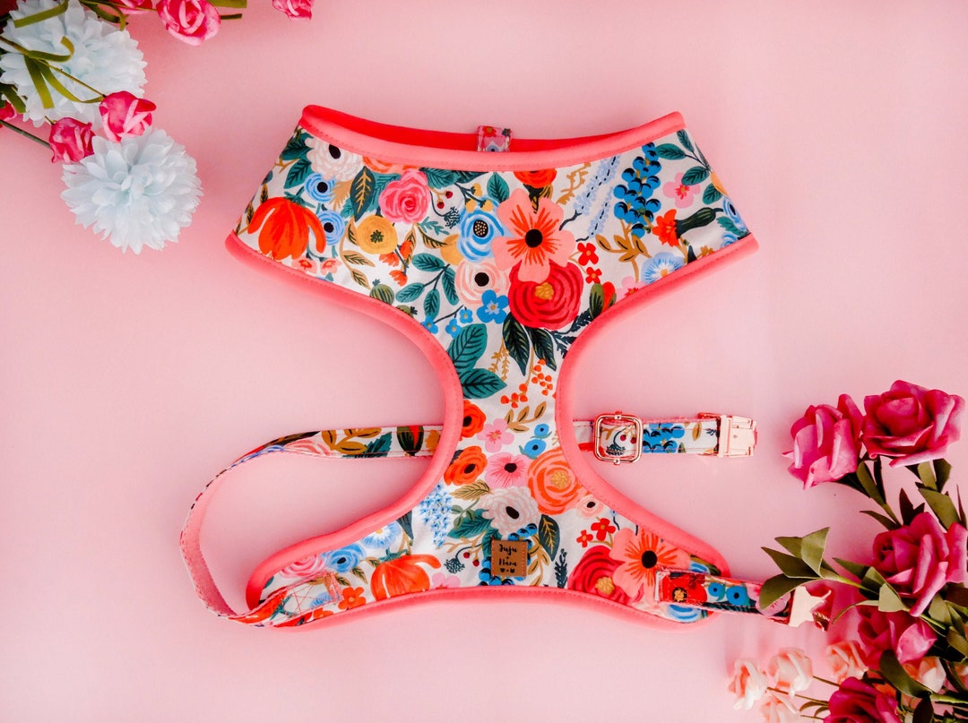 Rifle Paper Co Floral Dog Harness Vest/ Garden Party Flower Dog Harness ...