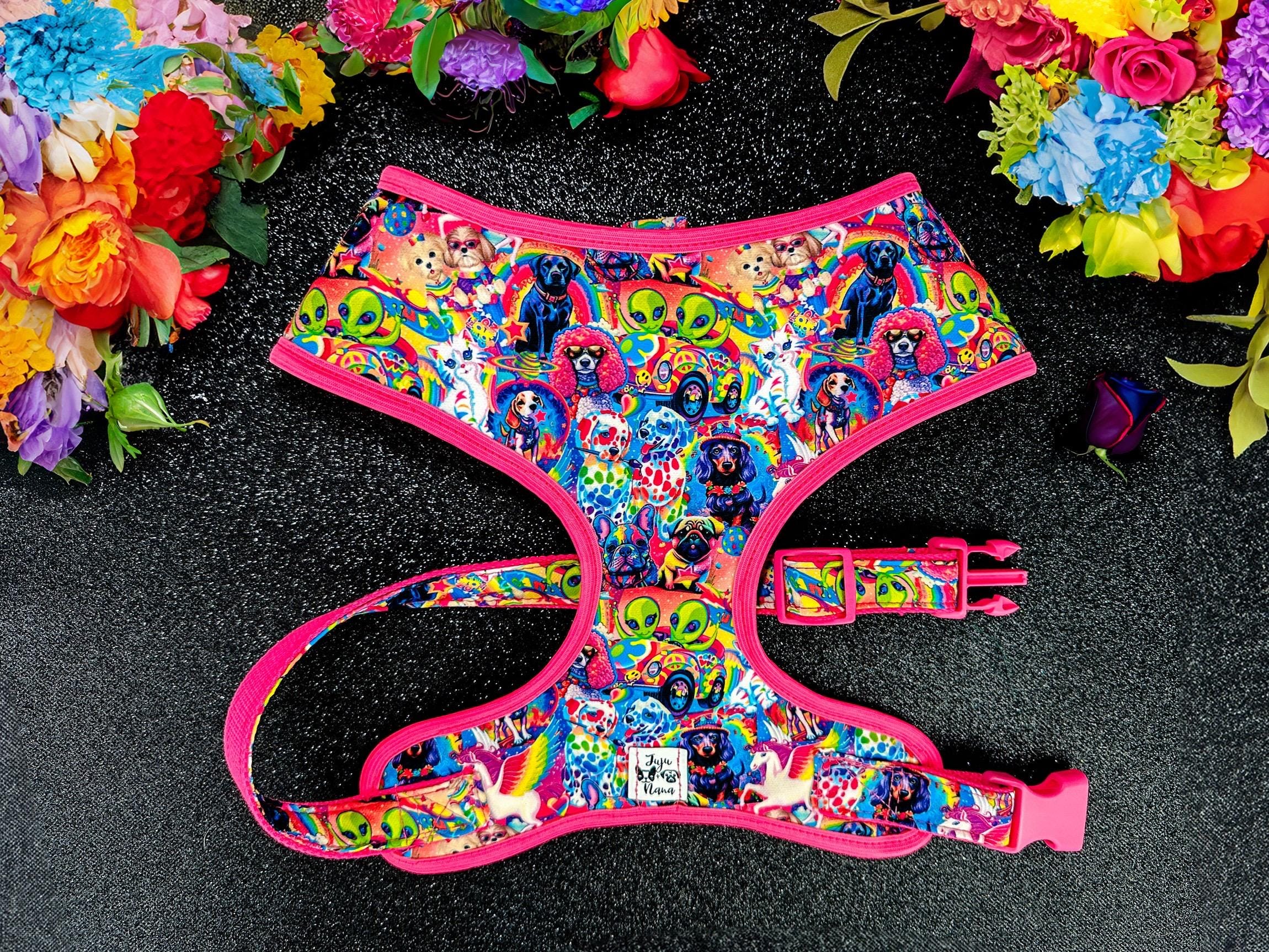 90’s Girl Rainbow Alien Dog Harness Vest/ Pride Leopard Retro Dog ...