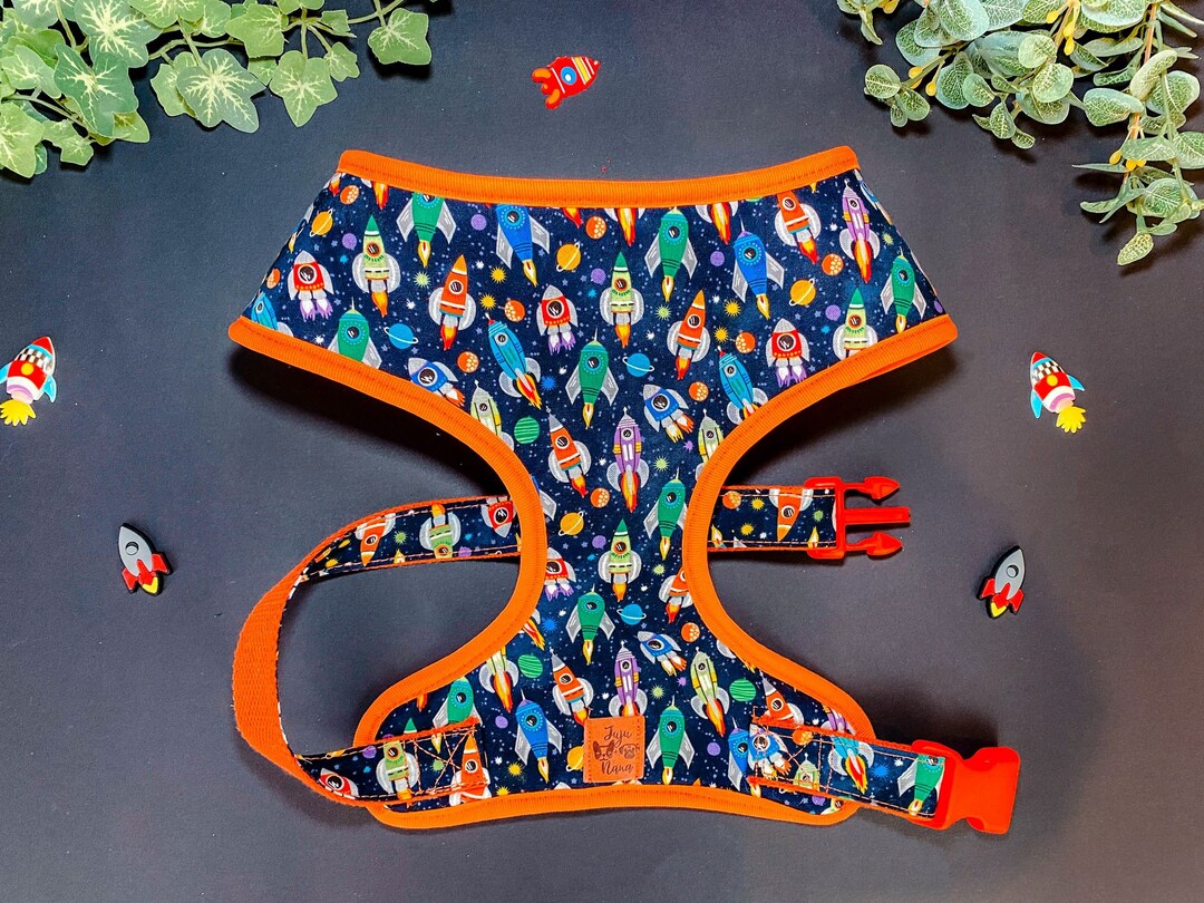 Spaceship Rocket Dog Harness Vest/ Boy Galaxy Dog Harness/ Cute Novelty ...