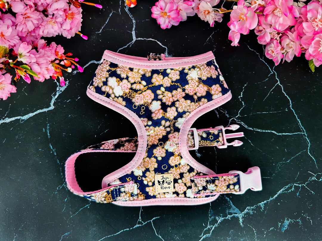Wafu Style Flower Girl Dog Harness Vest/ Japanese Kimono Floral Dog ...
