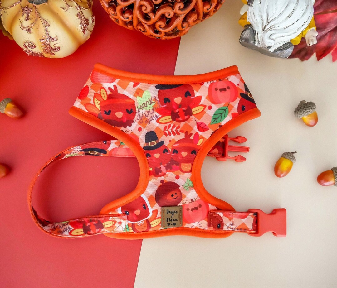 Thanksgiving Turkey Dog Harness/ Plaid Harvest Dog Harness/ - Etsy