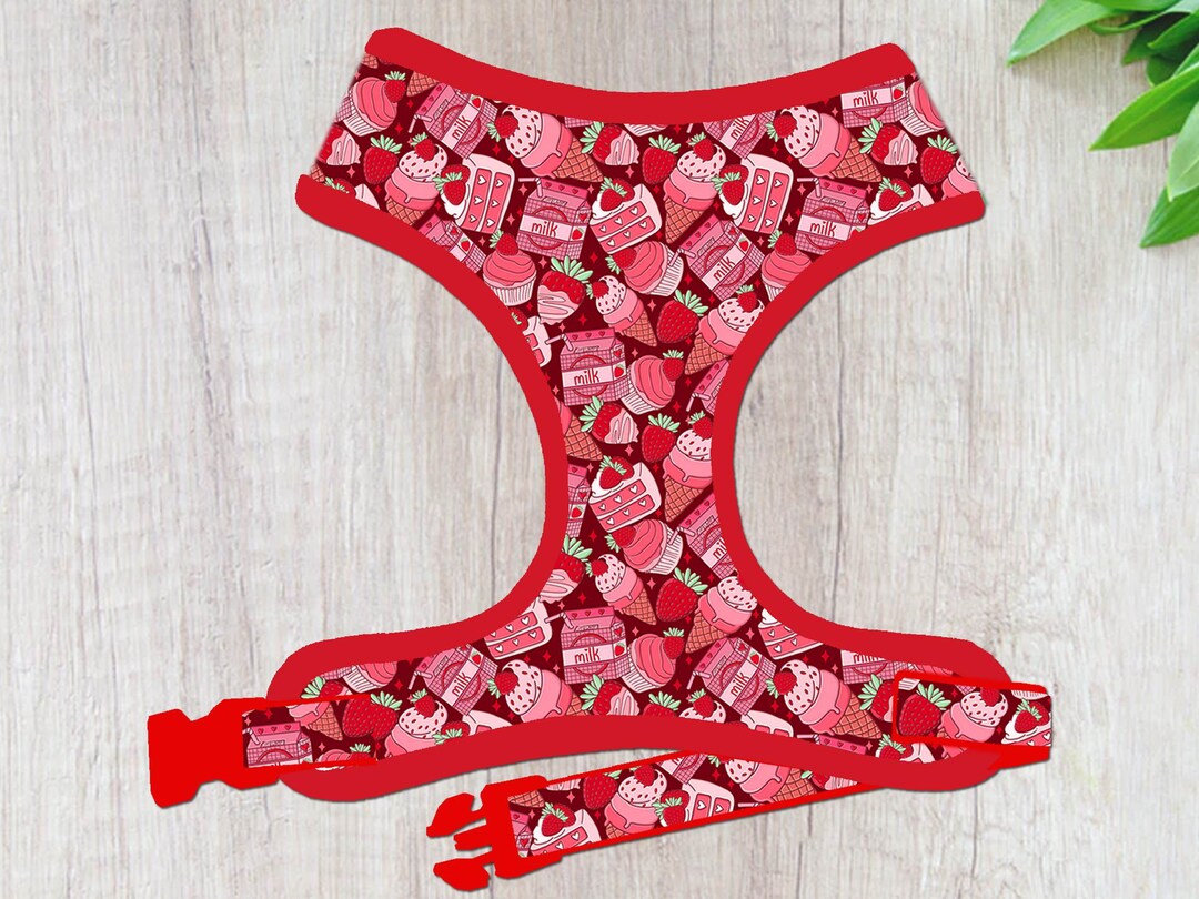 Valentine Cupcake Dog Harness Vest/ Strawberry Cake Dog Harness/ Cute ...