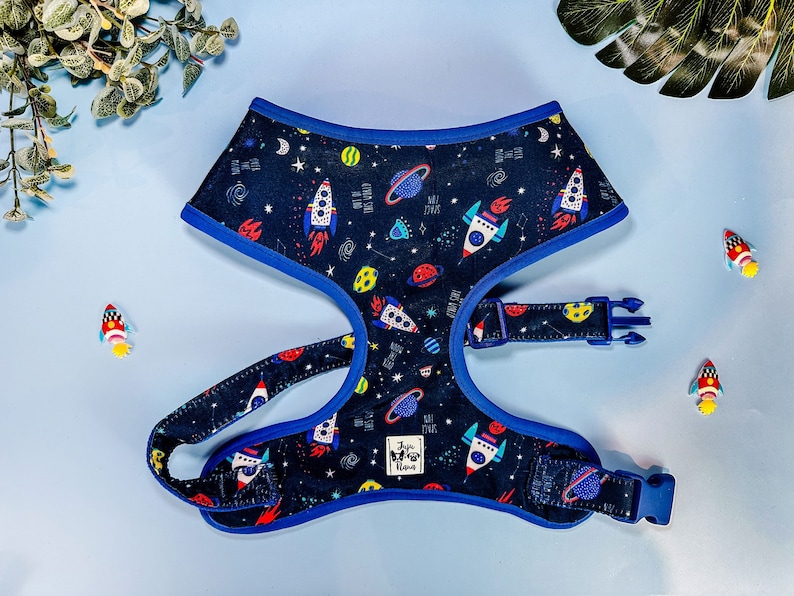 Rocket Boy Dog Harness Vest/ Cute Boy Dog Harness/ Spaceship Galaxy ...