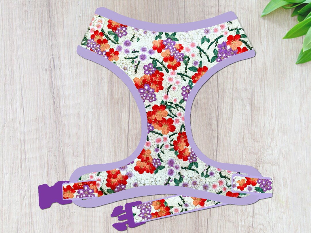 Custom Wafu Style Floral Dog Harness Vest/ Japanese Kimono Girl Dog ...