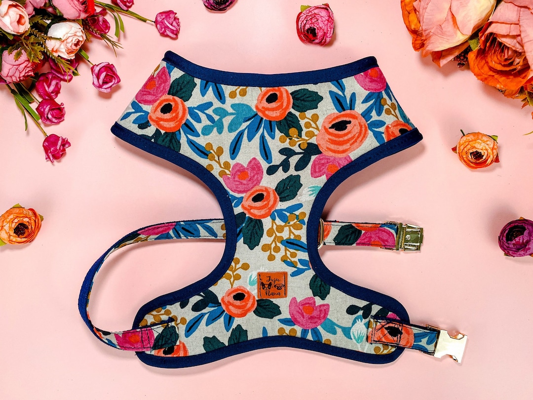 Floral Girl Dog Harness/ Rifle Paper Co/ Small Medium Dog Harness Vest ...