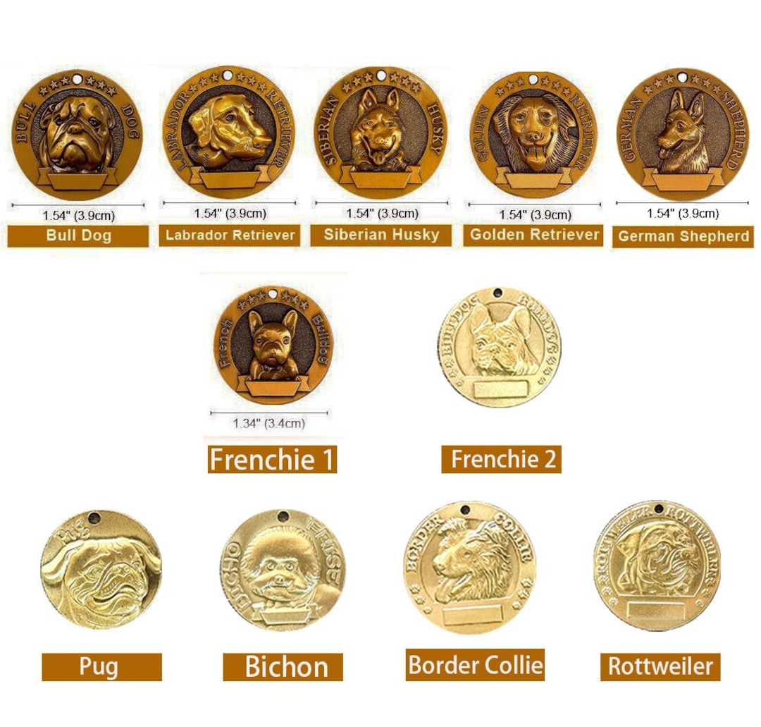 Laser Engraved Dog ID Tag/ Personalized Dog Name Tag/ French Bulldog ...