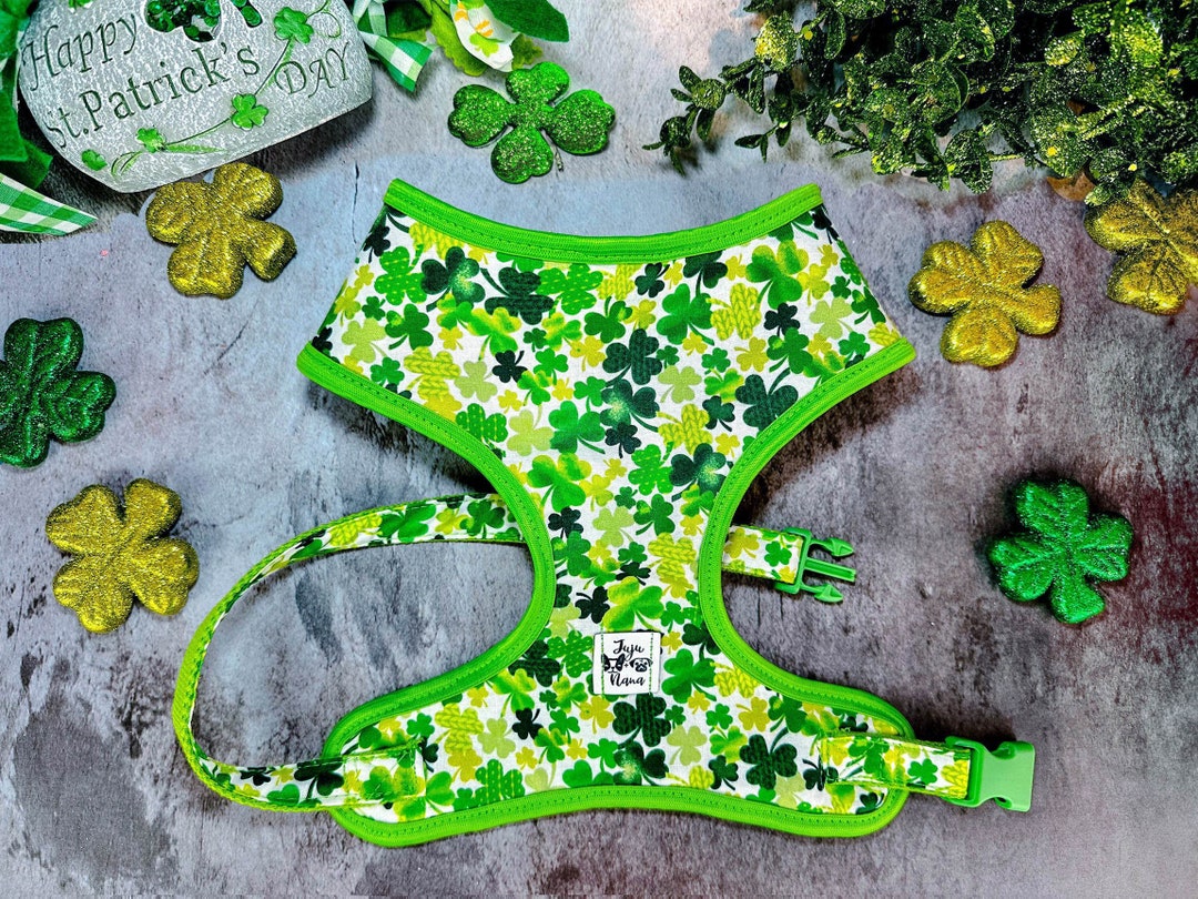 St. Patrick's Day Shamrock Dog Harness/ Boy Girl Dog Harness Vest/ Clover Harness/ Small Medium ...