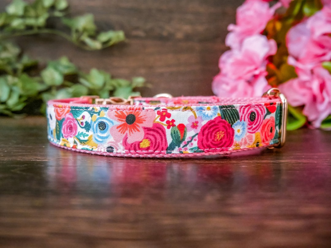 Floral Girl Dog Collar/ Rifle Paper Co/ Personalized Laser Engraving ...