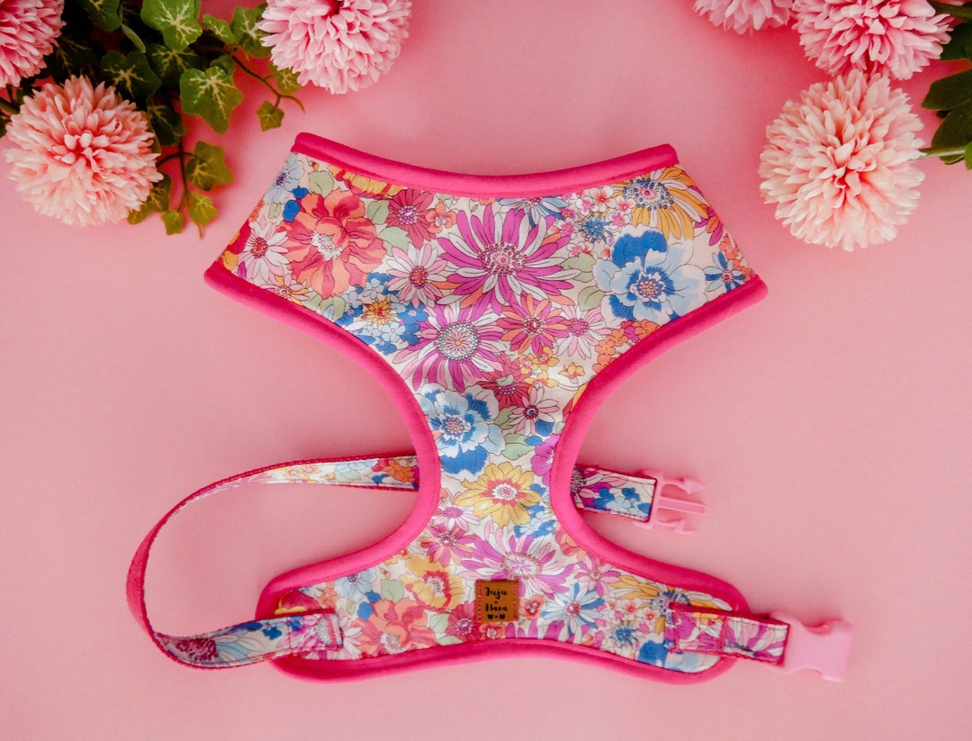 Flower Girl Dog Harness/ Pink Floral Dog Harness/ Custom Daisy Dog ...