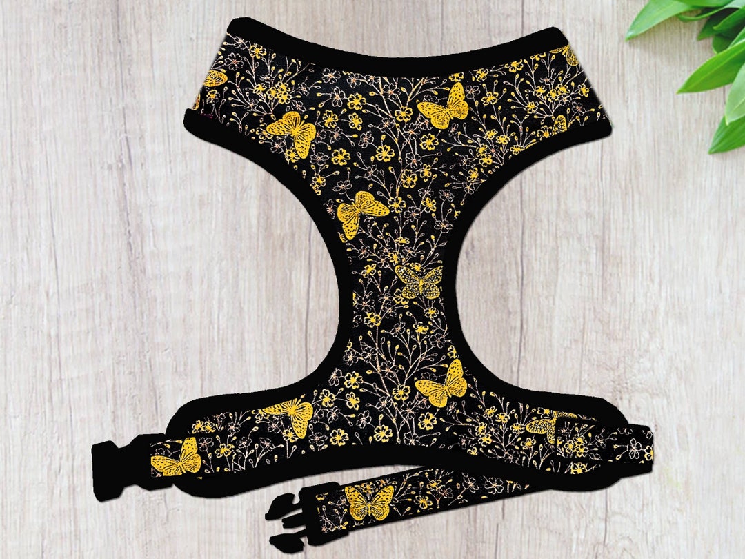 Butterflies Dog Harness Vest/ Butterfly Dog Harness/ Floral Flower Dog ...