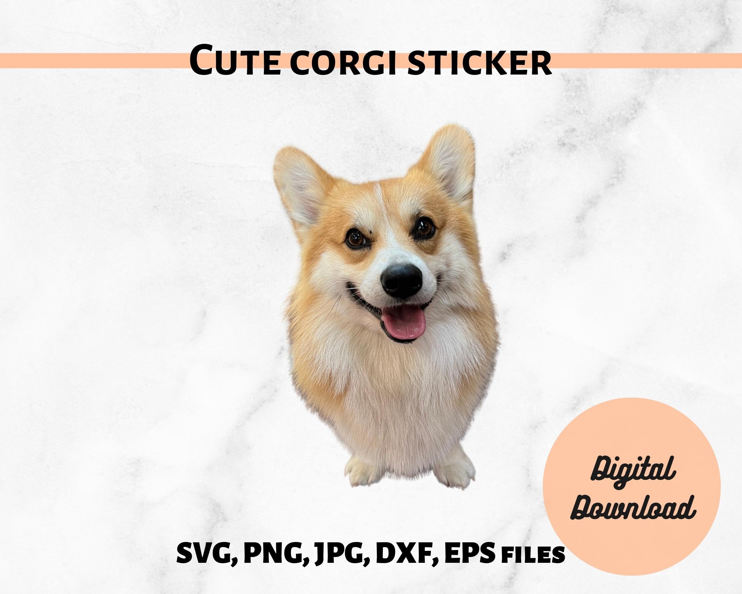 Cute Corgi Digital Printable Sticker Funny and Happy Welsh - Etsy