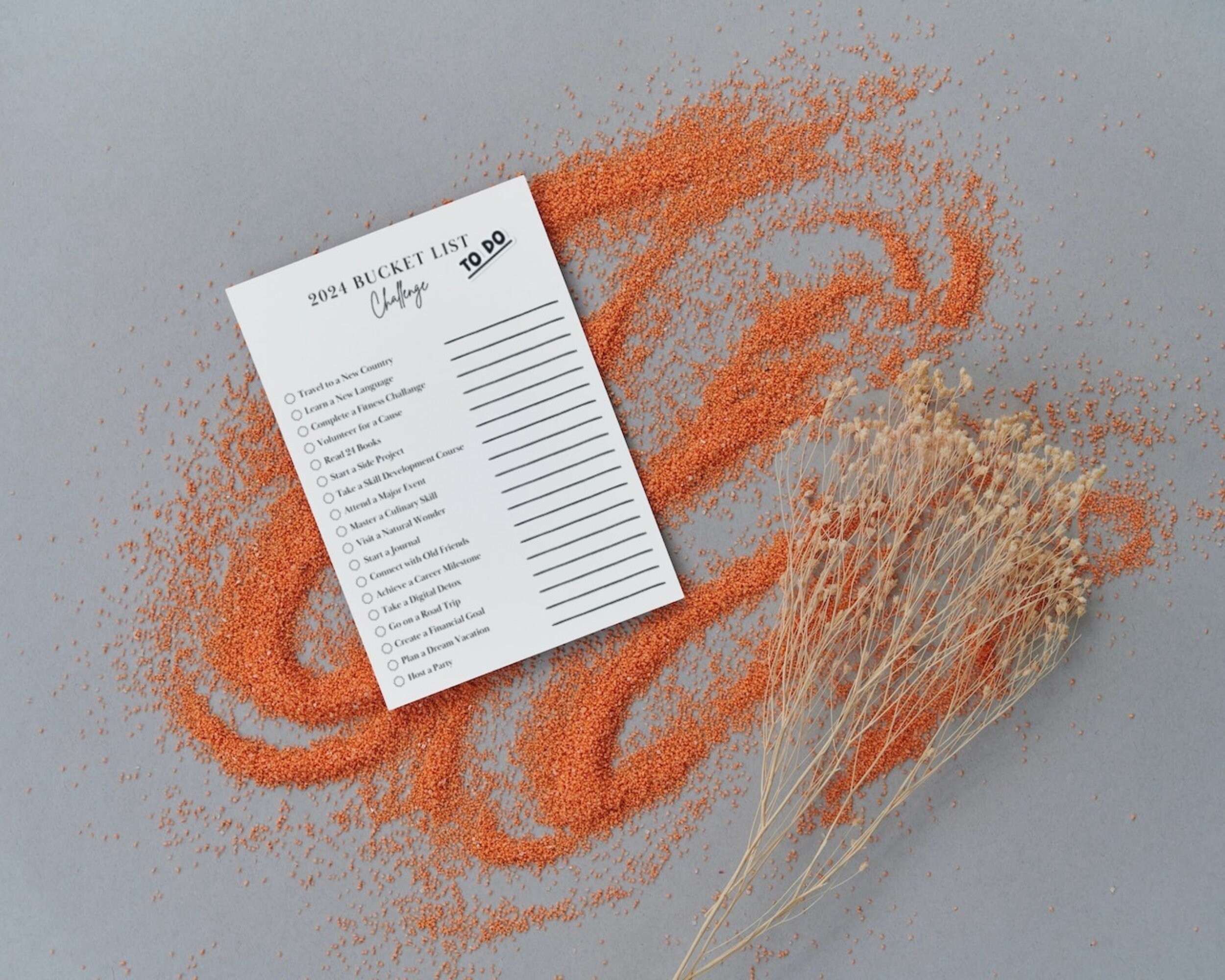 2024 Bucket List Challenge Printable 2024 Resolution Digital Tracker ...
