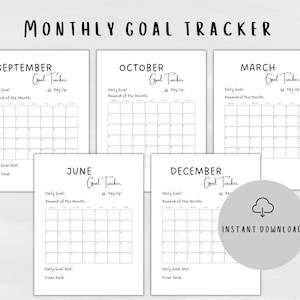 Monthly Daily Goal Tracker | Printable Daily Habits Tracker Which Helps ...