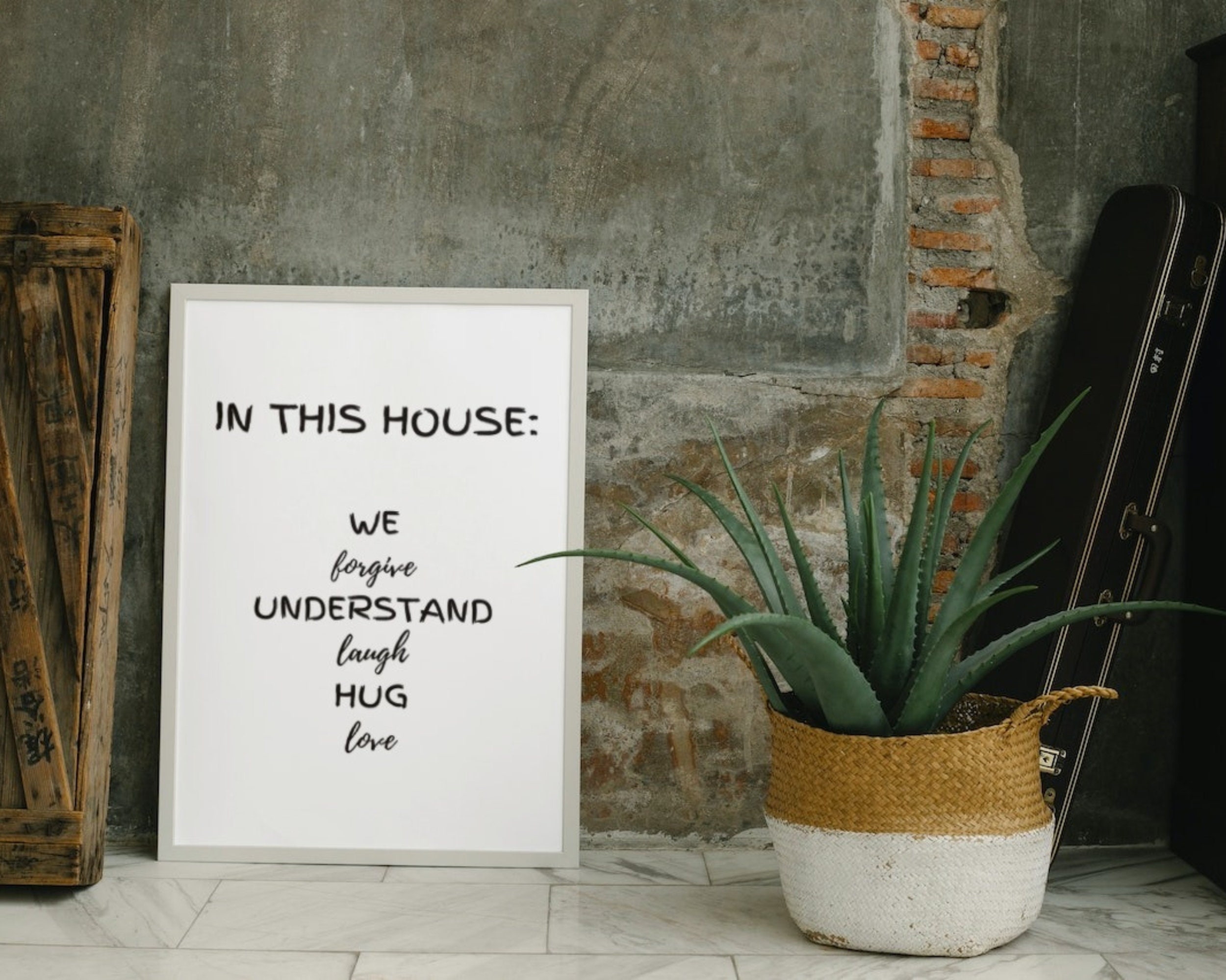 In This House We Love Sign Living Room Bedroom Family Quote Wall Art ...