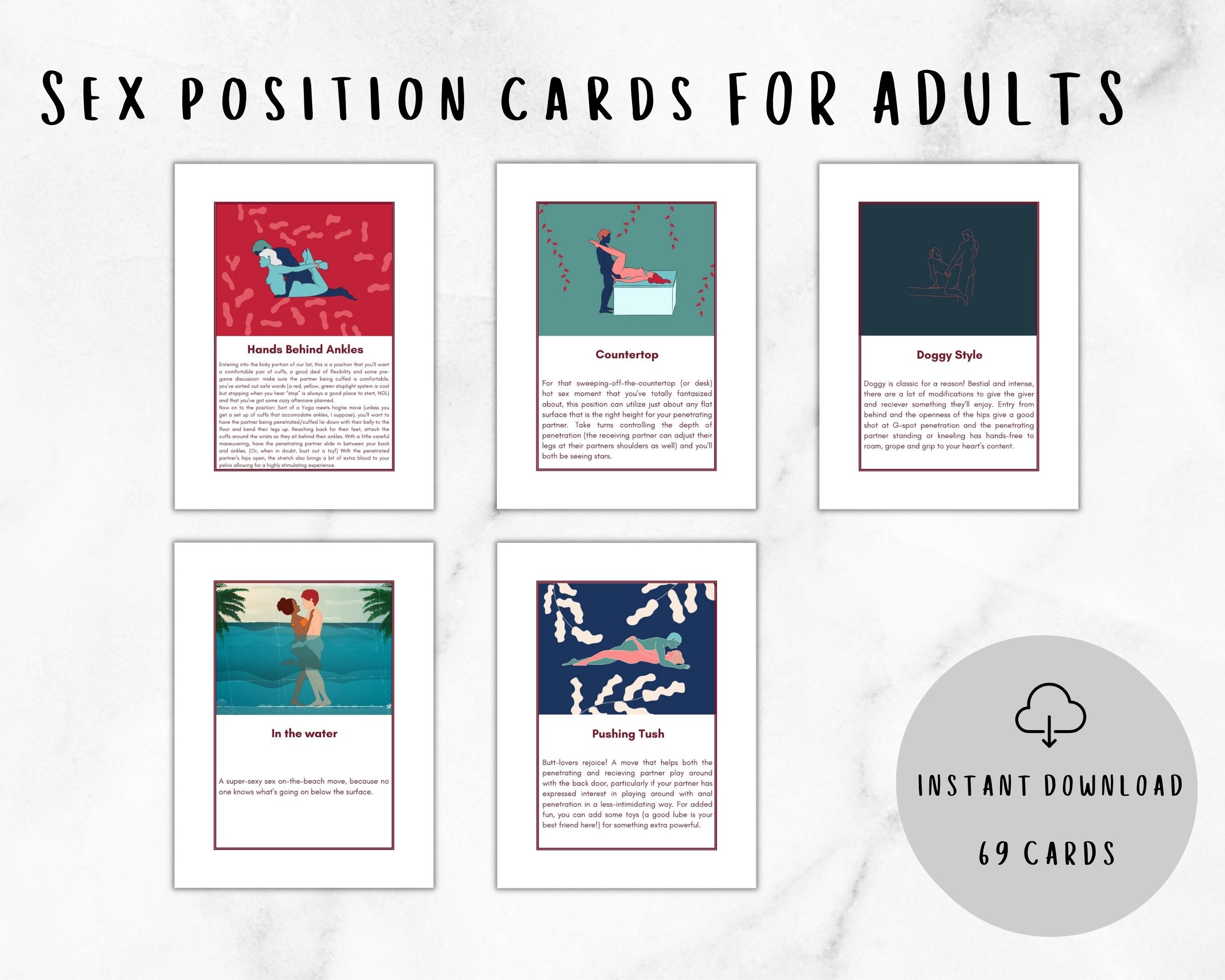 69 Printable Sex Position Bucket List Jar Cards for Couples | Intimate ...