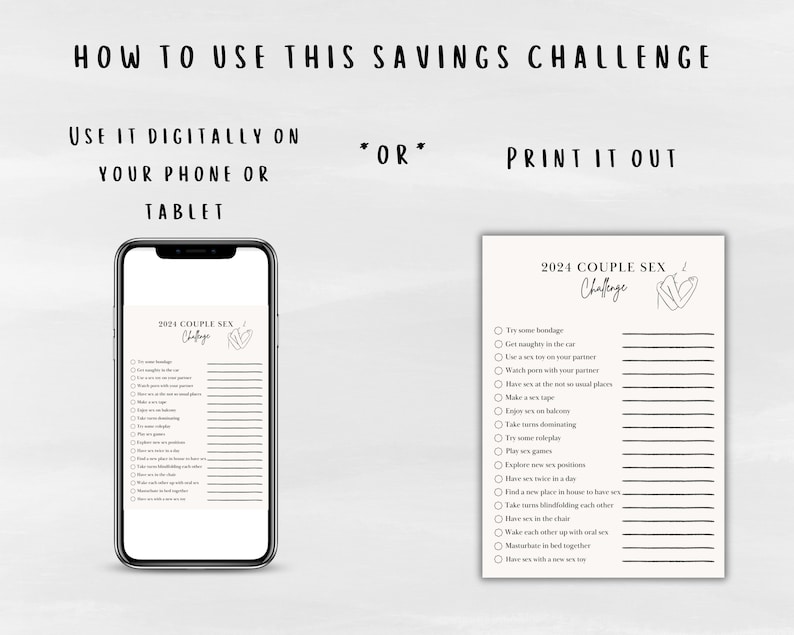 2024 Couples Sex Challenge Printable Kinky Sex Challenge For Couples To