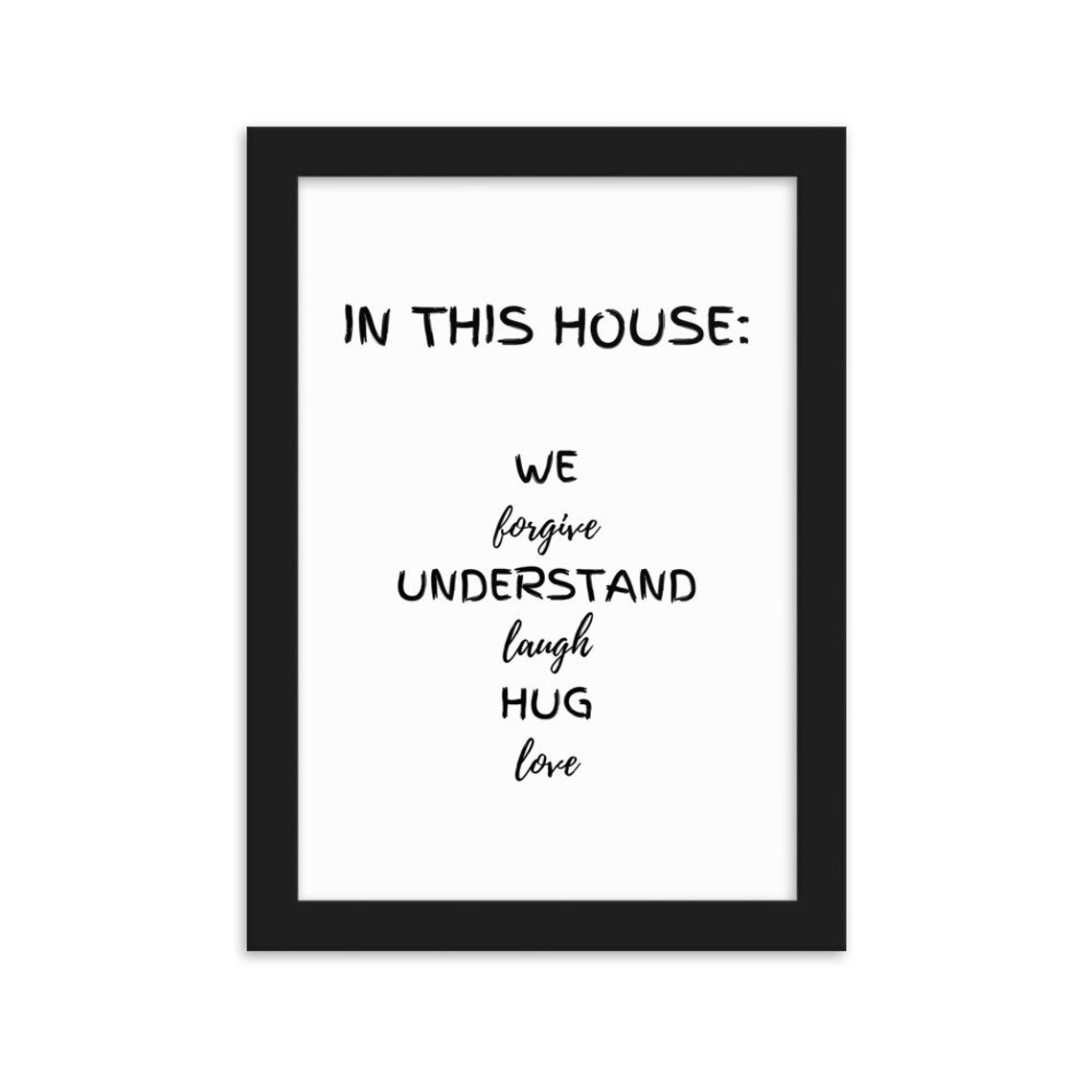 In This House We Love Sign Living Room Bedroom Family Quote Wall Art ...