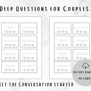 Printable Game for Couples Deep Questions That Will Strengthen Your ...