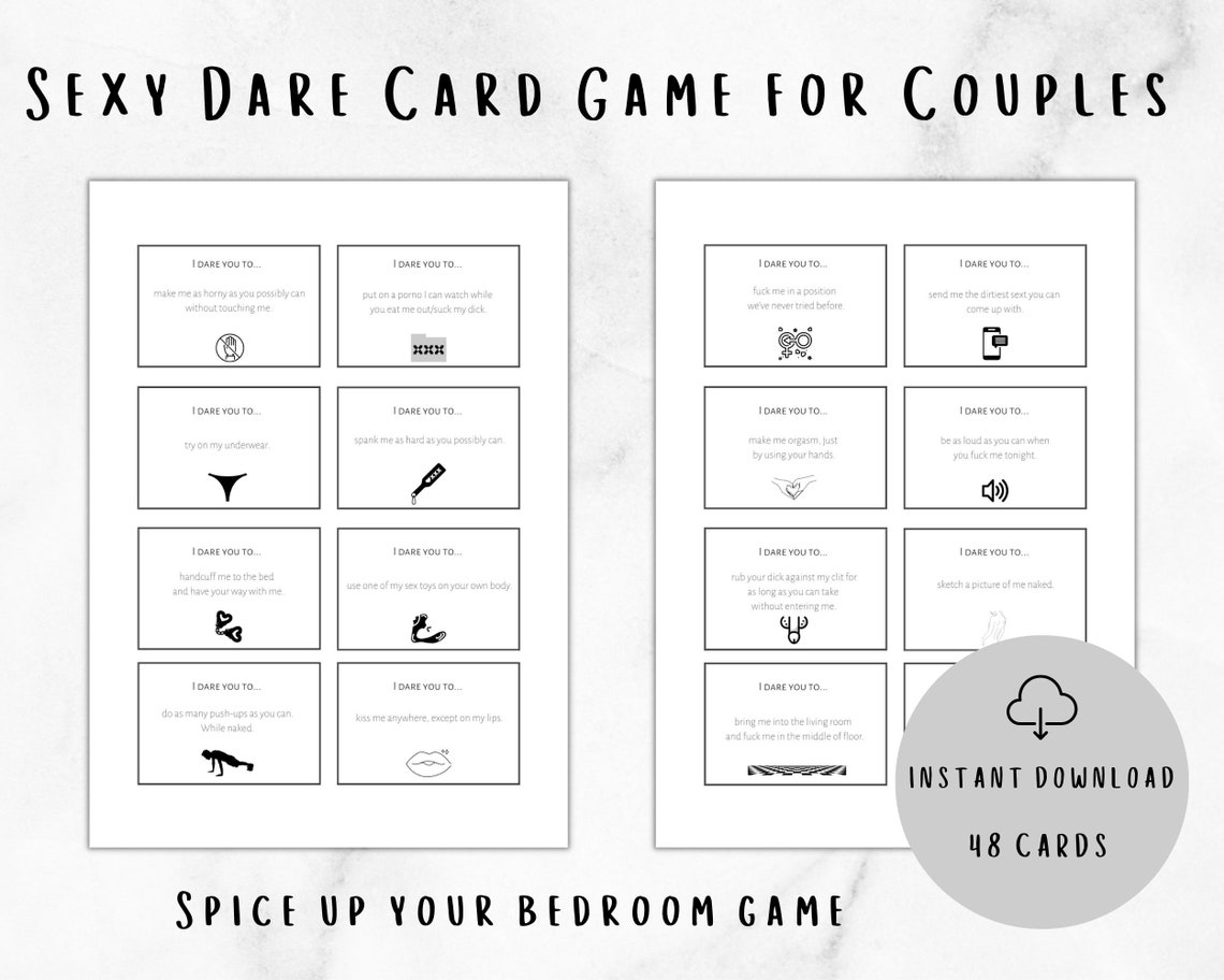 Printable Sex Card Game for Couples - Dirty Dares | Intimate Couples ...