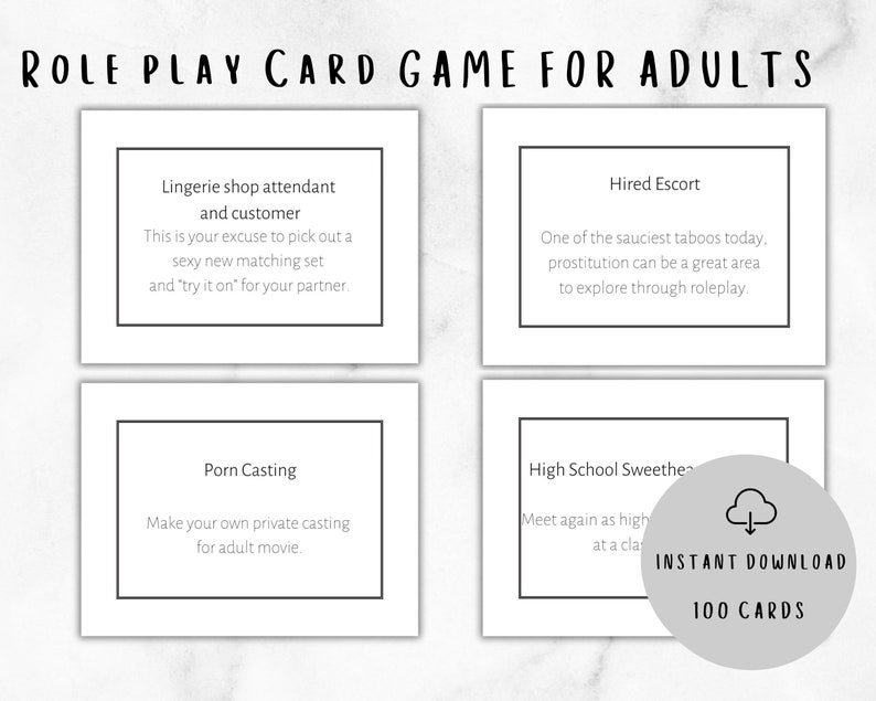 Naughty Role Play Scenarios | 100 Printable Cards for Role Play Ideas ...