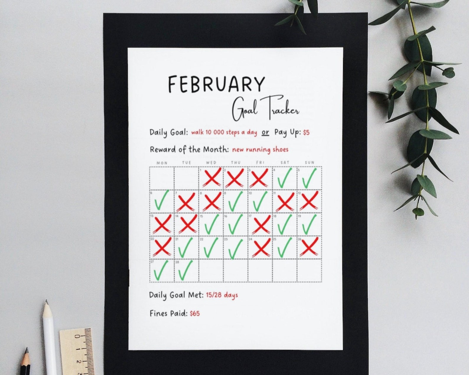 February Daily Goal Tracker Printable Daily Habits Tracker Which Helps ...
