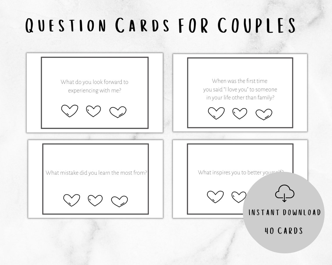 Printable Game for Couples Deep Questions That Will Strengthen Your ...