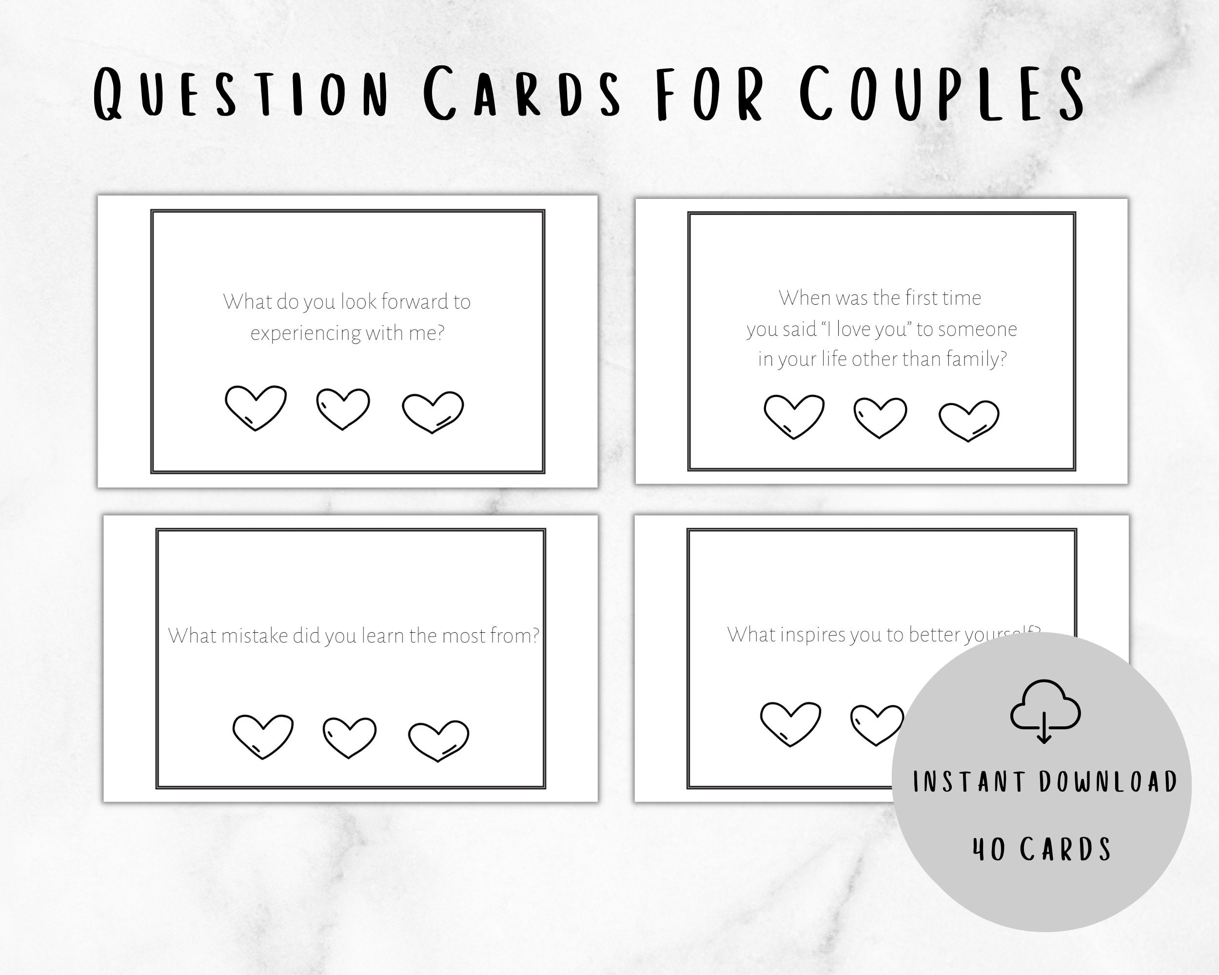 Printable Game for Couples Deep Questions That Will Strengthen Your ...