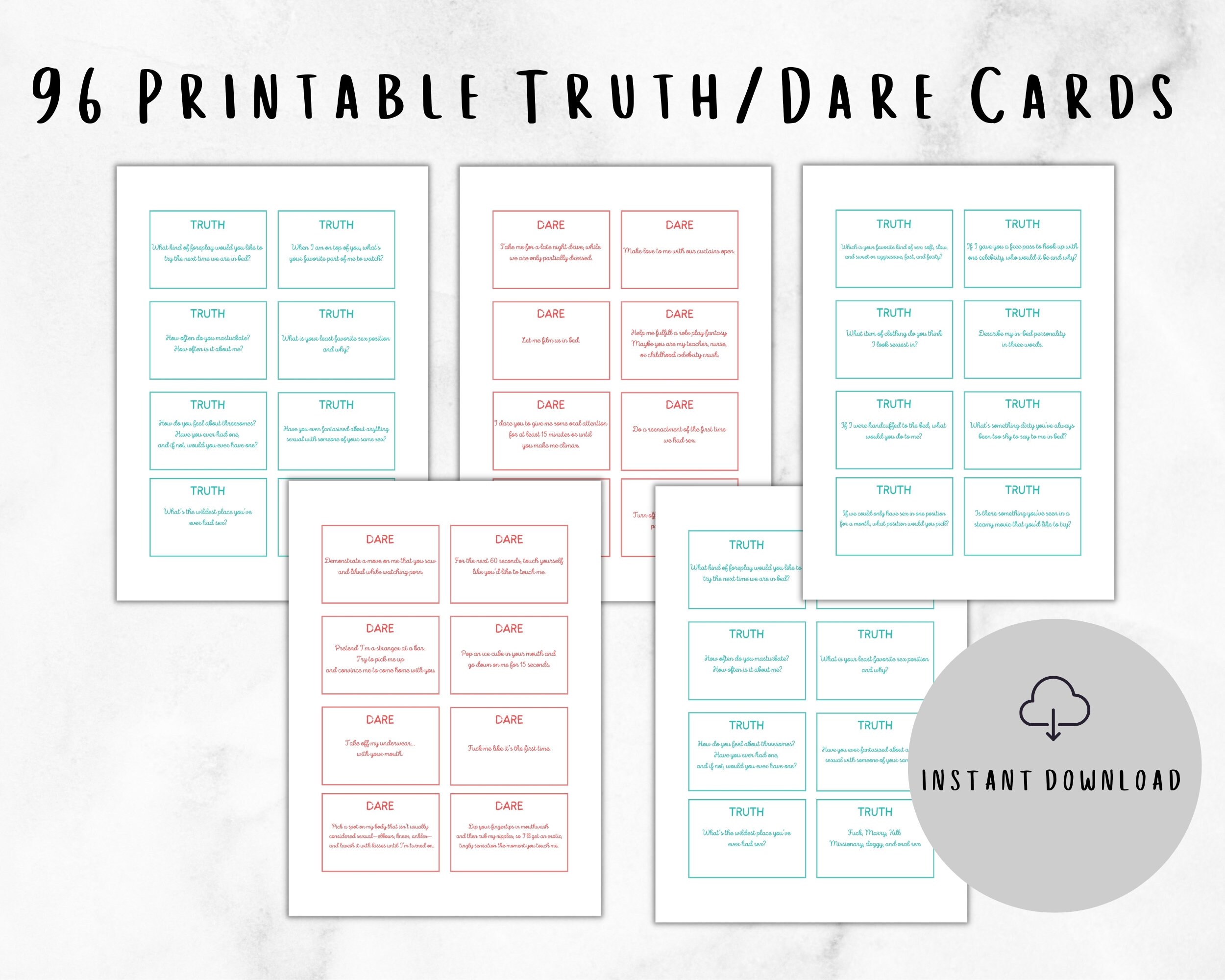 Printable Erotic Sex Board Game For Couples Truth Or Dare Sex T For