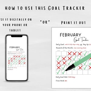 Monthly Daily Goal Tracker | Printable Daily Habits Tracker Which Helps ...