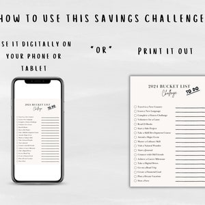 2024 Bucket List Challenge Printable | 2024 Resolution Digital Tracker ...