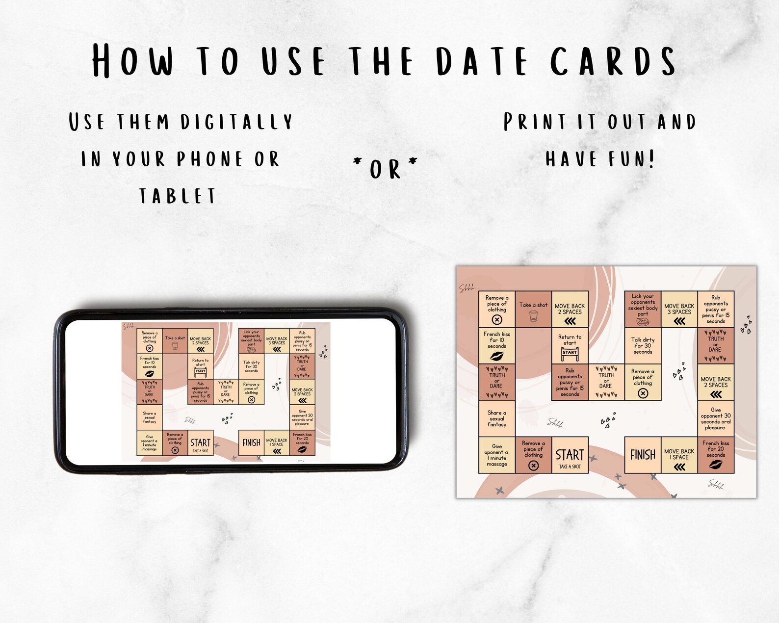 Intimacy Foreplay Board Game For Adult Couples Printable Date Night