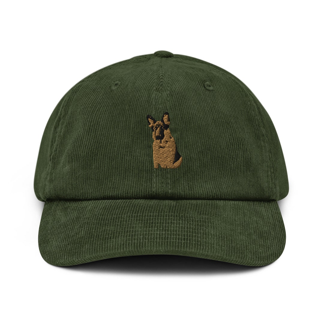 German Shepherd Stylish Corduroy Hat | Unisex Embroidered Dad Hat With ...