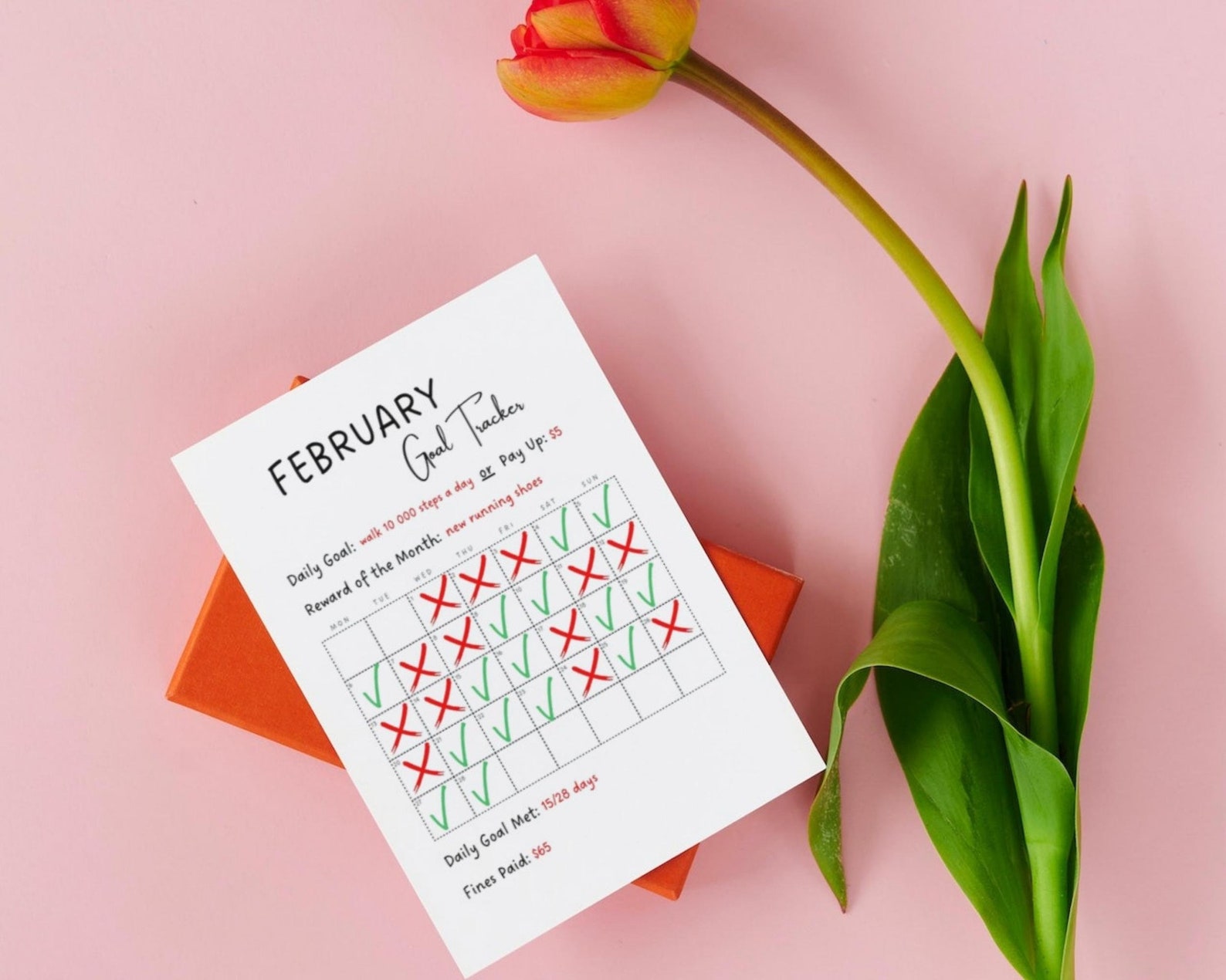 February Daily Goal Tracker Printable Daily Habits Tracker Which Helps ...