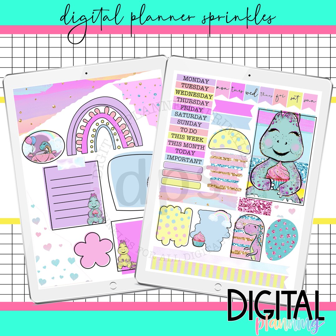 Rawr Dinosaur Mini Kit // Digital Stickers / Goodnotes / - Etsy