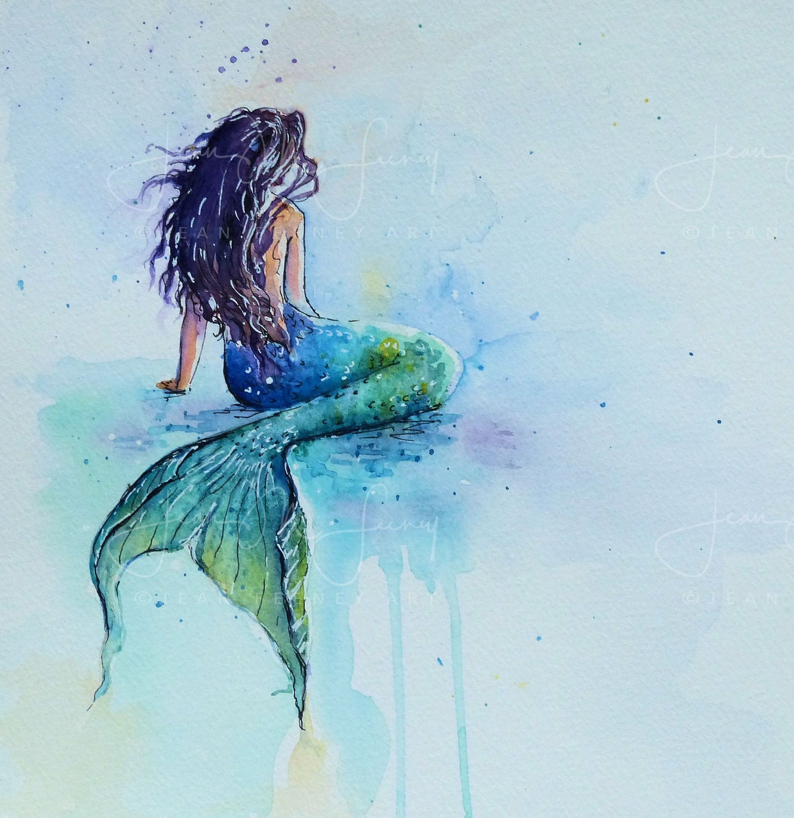Unframed Print of Mermaid, for Mermaid Lovers and Any Room, and Good ...