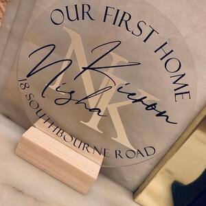 Personalised Acrylic First Home Plaques, New Home Gifts, First Home ...