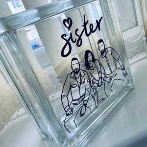 Custom Line Art, Custom Line Drawing, Custom Line Art Glass Block ...