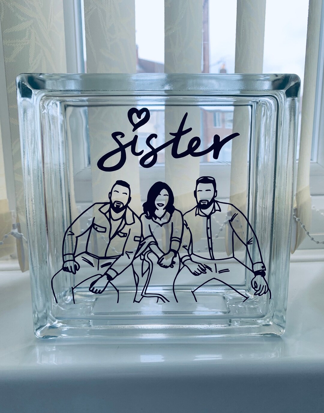 Custom Line Art, Custom Line Drawing, Custom Line Art Glass Block ...