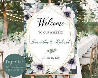 Welcome Wedding SignWedding decorationBurgundy | Etsy