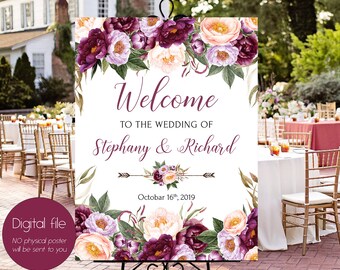 Wedding Welcome SignWedding decoration Printable wedding | Etsy