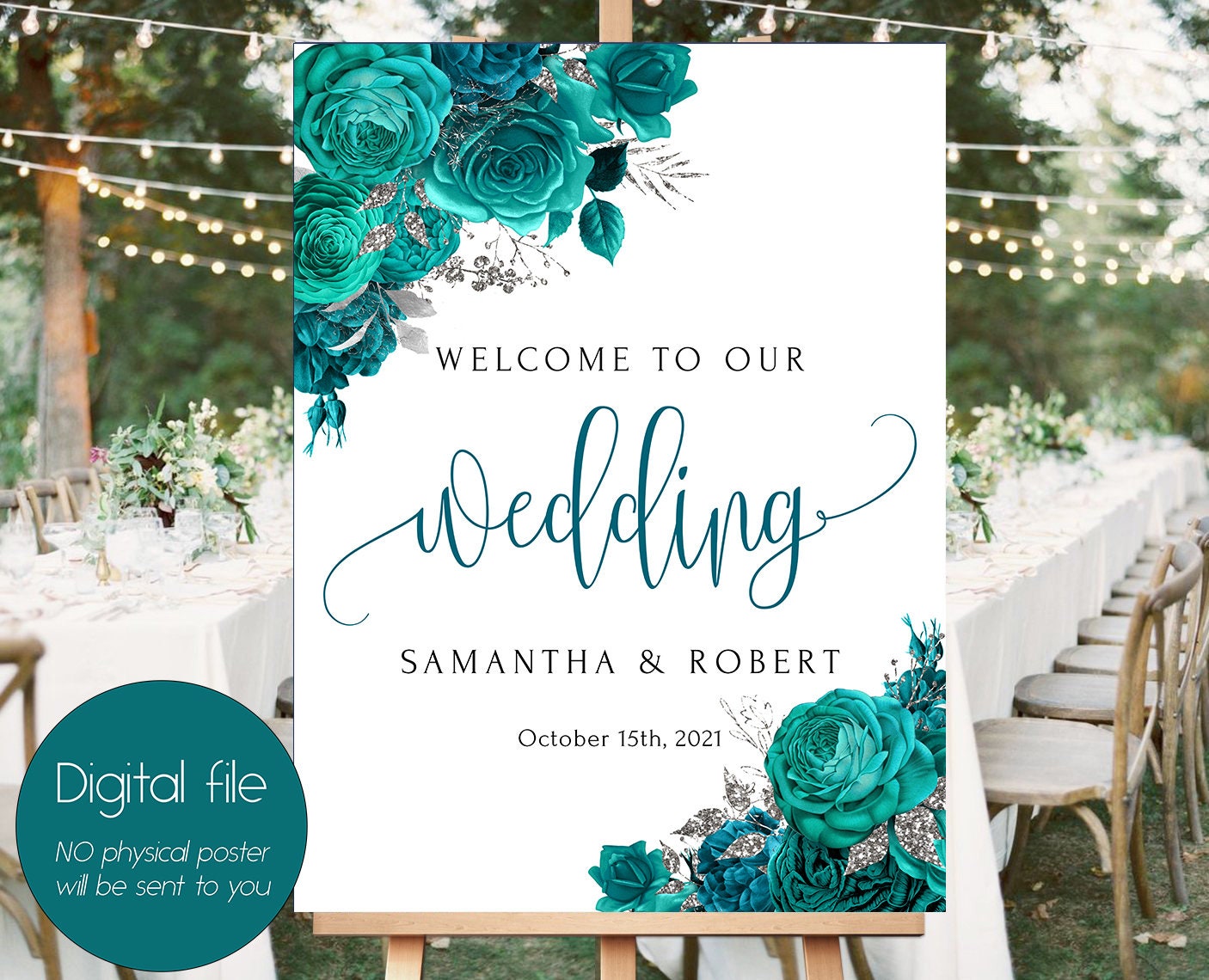 Teal Green Welcome Sign Welcome Sign Welcome Template Teal - Etsy
