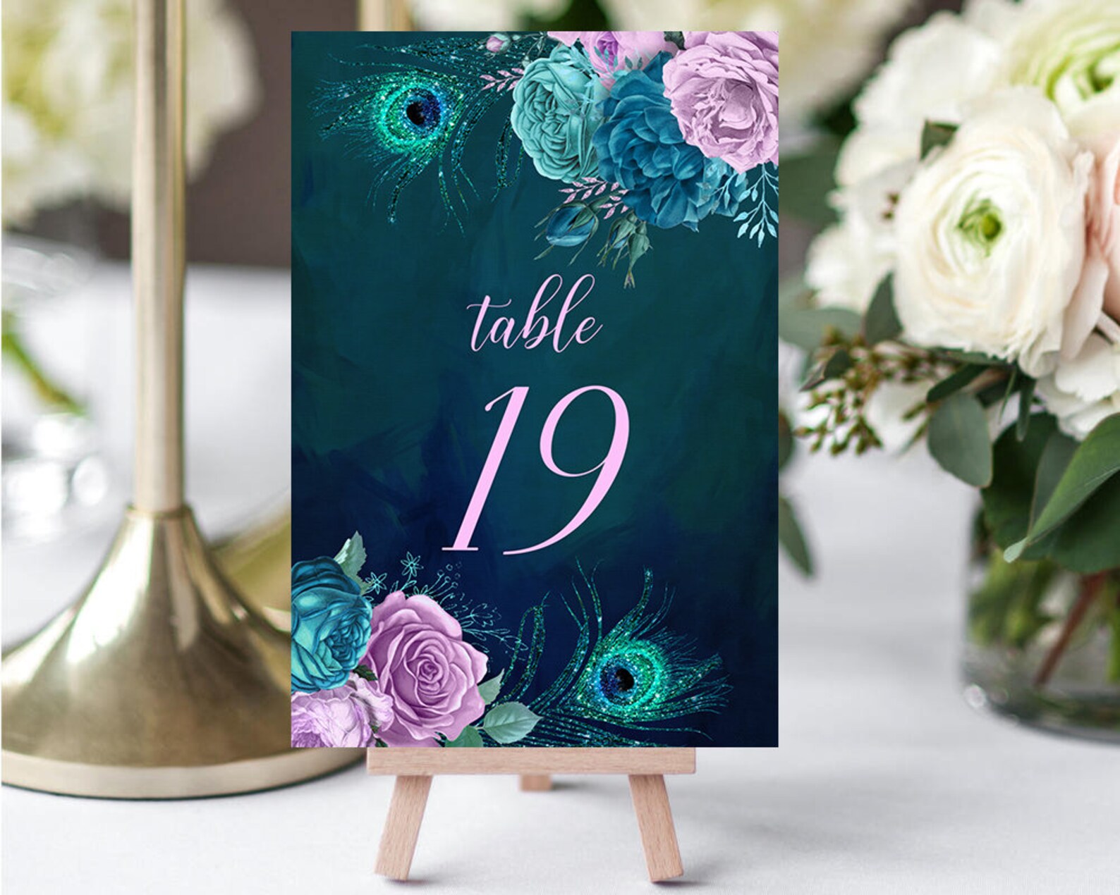 Teal Wedding Table Numberspeacock Theme Table Numbersteal | Etsy