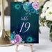 Teal Wedding Table Numbers,peacock Theme Table Numbers,teal Blush Table ...