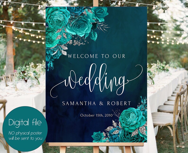 Teal Green Welcome Sign, Welcome Sign, Welcome Template, Teal ...