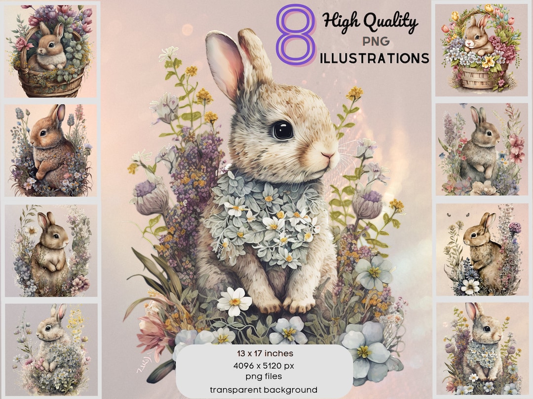 Vintage Bunny Clip Art, Easter Vintage Bunnies, Vintage Bunny Clip Art ...