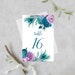 Teal Wedding Table Numbers,peacock Theme Table Numbers,teal Blush Table ...