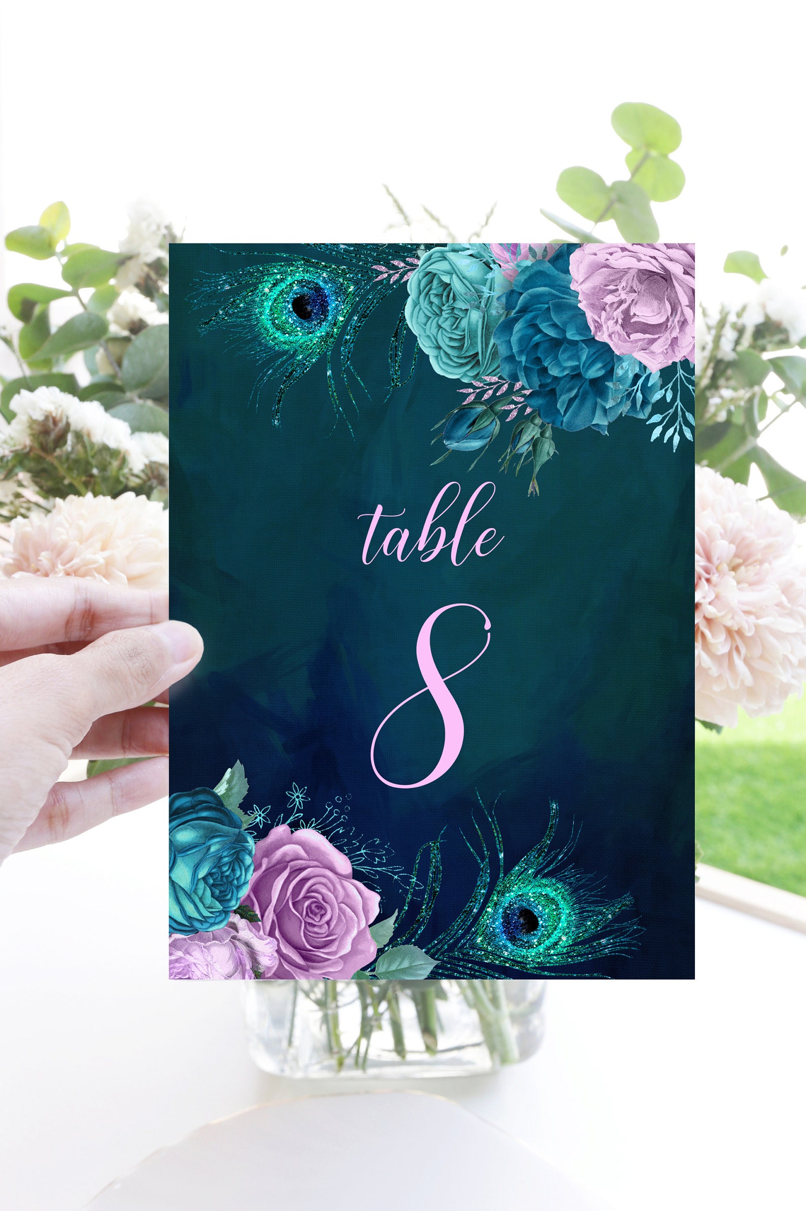 Teal Wedding Table Numberspeacock Theme Table Numbersteal | Etsy