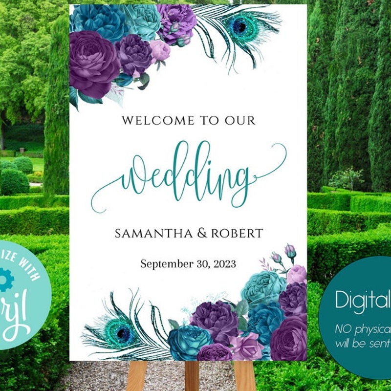 Purple Wedding Sign - Etsy