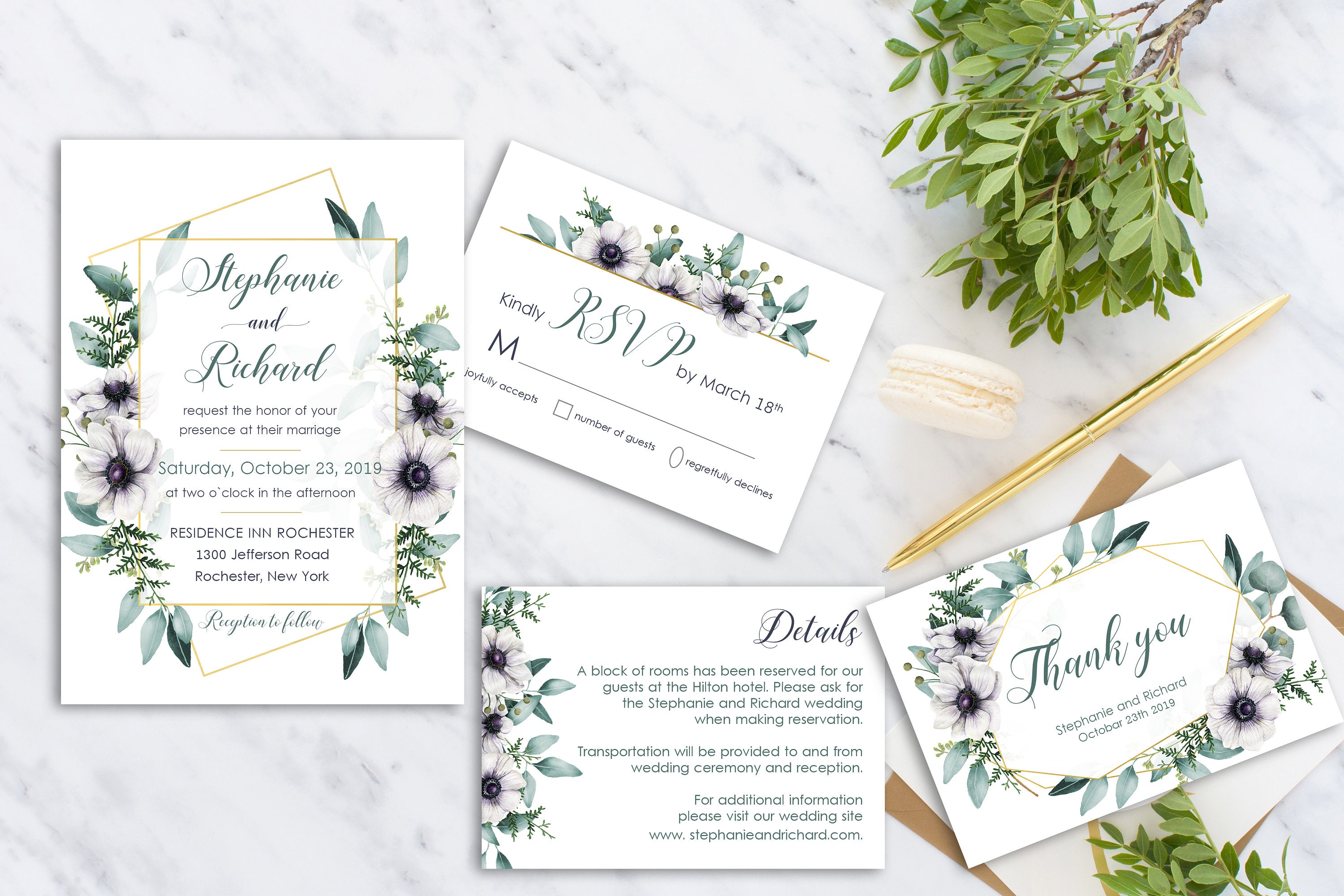 Greenery Wedding Invitationprintable Greenery Wedding | Etsy